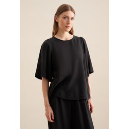 Seidensticker Damen Shirtbluse "Schwarze Rose", schwarz, Gr. 36, unifarben, 100% Leinen, Blusen, 1/2 Rundhals Uni