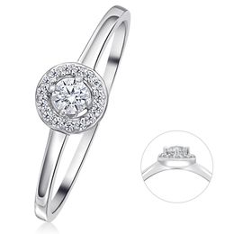 ONE ELEMENT Damen Diamantring "0,15 ct Diamant Brillant Invisible Ring aus 585 Wei&szlig;gold", 52, 0,15, Diamanten Gold Wei&szlig;gold 585, silber, Diamanten,