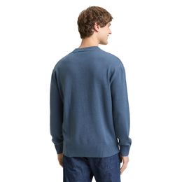 Herren Strickpullover, blau, Gr. XL, Tom Tailor Denim, bedruckt, Strick, Obermaterial: 60% Baumwolle, 40% Polyacryl, Pullover, mit Norweger-Muster