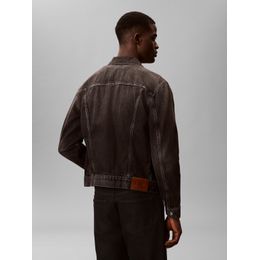 Herren Jeansjackeklein schwarz, Gr. L, Calvin Klein Jeans, unifarben, Denim/Jeans, Obermaterial: 100% Baumwolle, Jacken, Regular fit mit