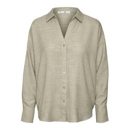 V&eacute;ro Moda VERO MODA Damen Langarmbluse "VMMELANEY QUEENY LS SHIRT WVN NOOS", gr&uuml;n, Gr. M, meliert, Web, Obermaterial: 100% Polyester, Blusen, Kunstfaser, loose