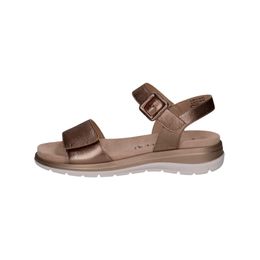 Caprice Damen Riemchensandale "Caprice Sandalen Leder", Gr. 40, grau, Leder, Schuhe