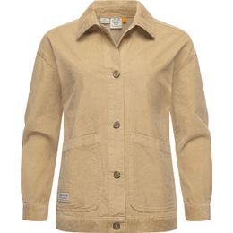 Ragwear Damen Cordjacke "Ennea", beige, Gr. M, Obermaterial: 100% Baumwolle, Jacken, Leichte Damen &Uuml;bergangsjacke aus Kord