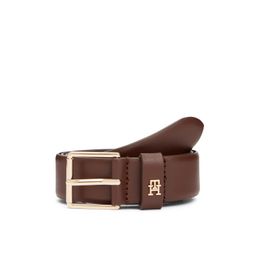 Tommy Hilfiger Damen Lederg&uuml;rtel "TH SQUARE 3 cm breit"rich walnut, Gr. 70, Rindsleder, G&uuml;rtel, mit quadratischer Schnalle, Breite: 3cm