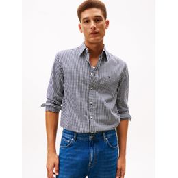 Langarmhemd Tommy Hilfiger "FLEX POPLIN BIG GINGHAM", Herren, Gr. XXL, N-Gr, schwarz-wei&szlig; (schwarz, check), Web, Obermaterial: 100% Baumwolle, regular fit, Manschette, Hemden, regular fit, Button-down-Kragen