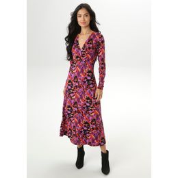 Damen Maxikleid, schwarz, Gr. 46, Aniston SELECTED, bedruckt, gemustert, Single Jersey, Obermaterial: 95% Viskose, 5% Elasthan, Kleider, mit