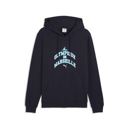 Puma Herren Hoodie "Olympique de Marseille FtblCulture Hoodie Herren"new navy wei&szlig; blau, Gr. S, Obermaterial: 32% Polyester, 68% Baumwolle;