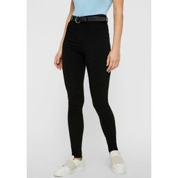 Pieces Damen Jeggings "PCHIGHSKIN WEAR JEGGINGS", schwarz, Gr. XS, unifarben, Web, Obermaterial: 77% Viskose (LENZING ), 20% Nylon, 3% Elasthan,