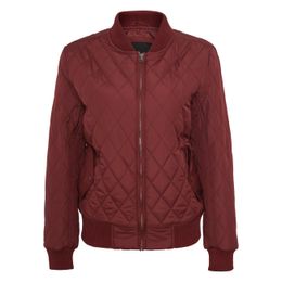 Urban Classics Damen Allwetterjacke "Urban Classics Damen Ladies Diamond Quilt Nylon Jacket"burgundy, Gr. L, unifarben, 100% Polyester, Jacken
