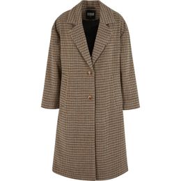 Urban Classics Damen Winterjacke "Urban Classics Ladies Oversized Plaid Coat"unionbeige, schwarz, Gr. M, unifarben, 61% Polyester, 34% Polyacryl, 5%