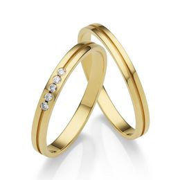 Firetti Damen Trauring "Schmuck Geschenk Gold 375 Hochzeit Ehering "LIEBE"", 69, ohne Brillanten, Gelbgold 375, 2,5mm, gold, Gelbgold 375,
