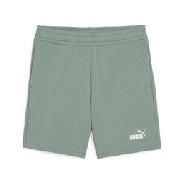 Puma Jungen Trainingsshorts "ESS 2 COLOR NO. 1 LOGO SHORTS TR B", gr&uuml;n, Gr. 176, bedruckt, Sweatware, Obermaterial: 68% Baumwolle, 32% Polyester,