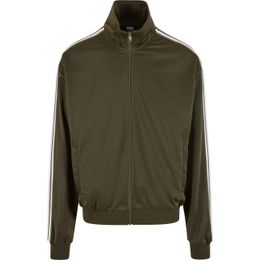 Urban Classics Herren Trainingsjacke "Urban Classics Retro Tricot Track Jacket"olive, Gr. XXL, gestreift, 100% Polyester, Jacken