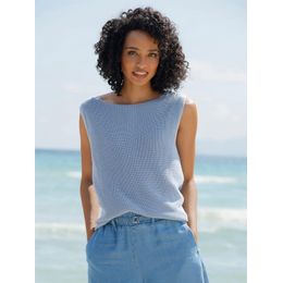 Heine Damen Pullunder "Stricktop"bleu, Gr. 40, unifarben, 100% Baumwolle, Pullover