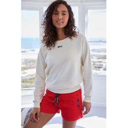 Damen Sweatshorts, BENCH. LOUNGEWEAR, Gr. 48rot, Sweatware, Obermaterial: 60% Baumwolle, 40% Polyester, unifarben, Hosen, mit seitlichen Schlitz und