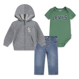 LEVI'S KIDS M&auml;dchen Shirt, Hose & J&auml;ckchen "f&uuml;r Babys und Kleinkinder"deep grass gr&uuml;n, Gr. 18M, bedruckt, Obermaterial: 60% Baumwolle, 40% Polyester.
