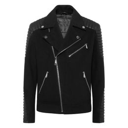 Philipp Plein Herren Bikerjacke "Biker-Jacke"02, schwarz, Gr. 4XL, Obermaterial: 64% Polyester, 33% Viskose, 3% Elasthan; Futter: 100% Polyester,