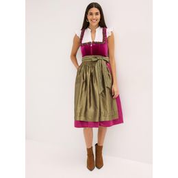 bonprix Dirndl mit Samt in Midil&auml;nge (2-tlg.Set), lila, Gr.38, Traditionelles Dirndl mit hochwertigen Samtmieder und changierender Sch&uuml;rze. Der Rock ist mit einem angenehmen Baumwollfutter ausgestattet., aus Samt