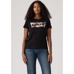 Levi's LEVI'S Damen T-Shirt "LSE THE PERFECT TEE", schwarz, Gr. L, bedruckt, Jersey, Obermaterial: 100% Baumwolle, Shirts, mit Logodruck