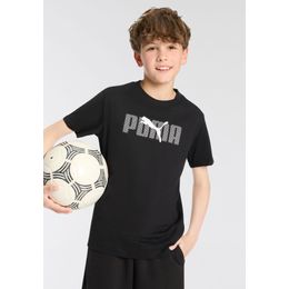 Puma Jungen T-Shirt "ESS LOGO LAB TEE B", schwarz, Gr. 140, unifarben, Jersey, Obermaterial: 100% Baumwolle, Shirts, Regular Fit, Kurzarm-Design,