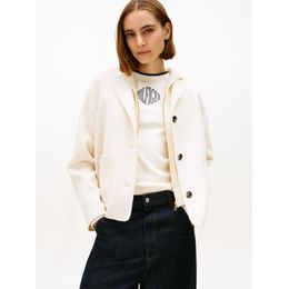 Tommy Hilfiger Damen Bomberjacke "DF WOOL SHORT BOMBER"calico, Gr. 42, unifarben, Web, Obermaterial: 60% Wolle, 40% Polyester, Jacken, mit Wolle