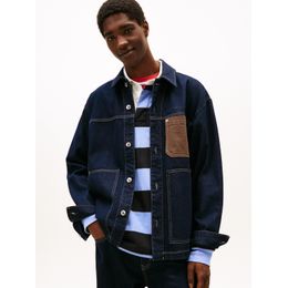 Tommy Jeans Herren Jeansjacke "CHORE JACKET"denim schwarz, Gr. XXL, Denim/Jeans, Obermaterial: 100% Baumwolle, Jacken, Relaxed Fit, halbgespreizter