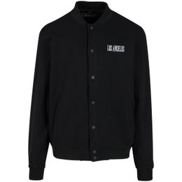 MisterTee Herren Collegejacke "MisterTee Los Angeles EMB Heavy Tonal College Jacket"schwarz, Gr. S, unifarben, 100% Baumwolle, Jacken
