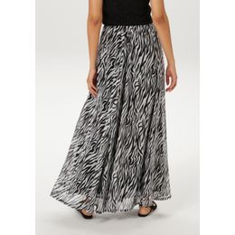 Aniston CASUAL Damen Maxirockschwarz, wollwei&szlig;, Gr. 40, gemustert, Georgette, Obermaterial: 100% Polyester. Futter: 100% Polyester, R&ouml;cke, im