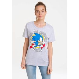 logoshirt Damen T-Shirt "Sonic The Hedgehog - 1991", grau, Gr. XXL, bedruckt, meliert, 95% Baumwolle, 5% Viskose, Shirts, mit lizenziertem Print