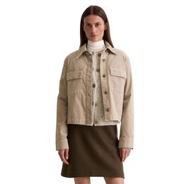 Marc O'Polo MARC O'POLO Damen Kurzjacke, beige, Gr. 40, Samt, Obermaterial: 78% Baumwolle, 20% Viskose, 2% Elasthan, Jacken, aus Samt,, regular fit, aus