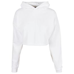 Rundhalspullover Urban Classics "Urban Classics Damen Ladies Oversized Cropped Hoody", Damen, Gr. 4XL, wei&szlig;, 65% Baumwolle, 35% Polyester, unifarben, oversize, ohne Ausschnitt, Pullover Rundhalspullover