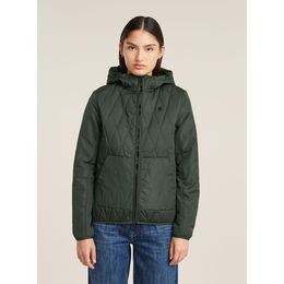 G-Star Raw Bomberjacke G-STAR "Utility Quilted Hooded Overshirt", Damen, Gr. M, asfalt, Obermaterial: 65% Polyester, 35% Baumwolle, Jacken Bomberjacke