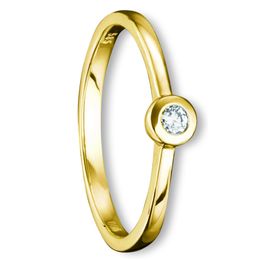 ONE ELEMENT Damen Diamantring "0.07 ct Diamant Brillant Ring aus 585 Gelbgold", 48, 0,07 mit Diamant, Diamanten Gelbgold 585 Gold, gold, Diamanten,