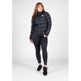 GORILLA WEAR Damen Steppjacke, schwarz, Gr. L, Kunstfaser, Jacken, mit Stehkragen und Kapuze