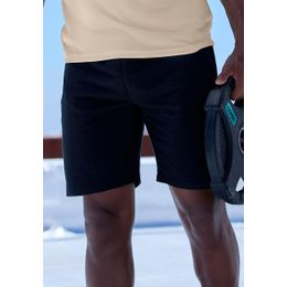 Herren Funktionsshorts, schwarz, Gr. M, LE JOGGER PERFORMANCE, bedruckt, kontrastfarbene Details, unifarben mit Farbeinsatz, Obermaterial: 50%