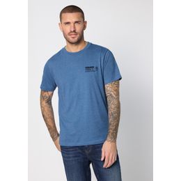 Street One MEN Damen T-Shirtauthentic blau, Gr. XXL, unifarben, Web, 60% Baumwolle, 40% Polyester, Shirts, in Melange Optik