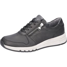 Waldl&auml;ufer WALDL&Auml;UFER Damen Keilsneaker "H-APRIL", Gr. 9, schwarz, Nappaleder, Nubukleder, unifarben, Schuhe, Halbschuh, Bequemschuh, Schn&uuml;rschuh mit weichem