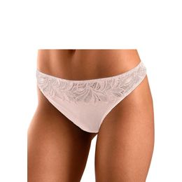 Vivance Damen String, Gr. 32, rosa, Obermaterial: 95% Baumwolle, 5% Elasthan. Spitze: 90% Polyamid, 10% Elasthan, unifarben, Unterhosen, aus