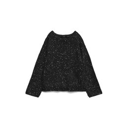 V&eacute;ro Moda VERO MODA Damen Strickpullover "VMLEILANI STITCH LS BOATNECK PULLOVER"schwarz detail:with silber seq, Gr. XL, Glitzermuster, Strick, Obermaterial: