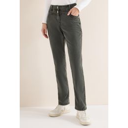 Cecil Damen Chinosraw khaki, Gr. 34, unifarben, Web, 56% Baumwolle, 26% Lyocell, 13% Elastomultiester, 5% Elasthan, Hosen, aus Baumwolle mit