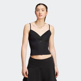 Damen Tanktop "W CO TK", schwarz, Gr. L, adidas Sportswear, Obermaterial: 89% Polyester, 11% Elasthan, Tops, figurnahe Schnittform, mit V-Ausschnitt,