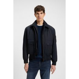 BOSS Orange Herren Blouson "Oking", blau, Gr. 54, unifarben, Web, Obermaterial: 100% Polyester, Jacken, mit abnehmbarem Kragen