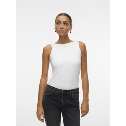 V&eacute;ro Moda VERO MODA Damen Shirttop "VMMILLION SL SQUARE TOP 2-WAY JRS NOOS"hellwei&szlig;, Gr. S, unifarben, Jersey, Obermaterial: 86% Polyester, 14% Elasthan, Tops,