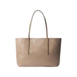 Henkeltasche Calvin Klein "AOP TOTE W/ POUCH ON STRAP", Damen, Gr. B/H/T: 39cm x 27,5cm x 12,5cm, dessert taupe, Polyester, bedruckt, Taschen, Umh&auml;ngetasche, Schultertasche, Set, mit Monogramm-Print