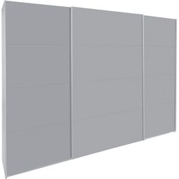 Schwebet&uuml;renschrank Rauch "Kleiderschrank Schrank Garderobe TOPSELLER OTELI inkl. Inneneinteilung", grau (seidengrau), B:315cm H:229cm T:62cm, Holzwerkstoff, Schr&auml;nke, Schwebet&uuml;renschrank, mit 3 Innenschubladen sowie zus&auml;tzlichen Einlegeb&ouml;den MADE IN GERMANY