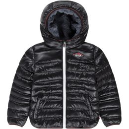 Steppjacke LEVI'S KIDS "SHERPA LINED MDWT PUFFER JACKET", Jungen, Gr. 12 (152), schwarz, Obermaterial: 100% Polyester, unifarben, bequem h&uuml;ftbedeckend, Rundhals, B&uuml;ndchen, Jacken Steppjacke, for Boys mit Kapuze