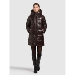 Steppjacke Khujo "JANOU", Damen, Gr. S, moody plum, 100% Nylon, unifarben, eingesetzt elastischer Bund mit Windstopper, Jacken Steppjacke