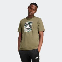 T-Shirt adidas Sportswear "M C CAMO BOX T", Herren, Gr. XXL, gr&uuml;n (olive strata), Obermaterial: 100% Baumwolle, Rundhals, Shirts T-Shirt, ohne Verschluss, aus weichem Single Jersey, pflegeleicht
