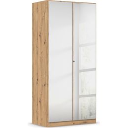 Dreht&uuml;renschrank Rauch "Reflect", braun (eiche artisan), B:91cm H:197cm T:54cm, Holzwerkstoff, Schr&auml;nke, Dreht&uuml;renschrank, mit Spiegelfront, inkl. praktischer Inneneinteilung