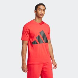 T-Shirt adidas Sportswear "M BL SJ T", Herren, Gr. XXL, rot (pure ruby, schwarz), Obermaterial: 100% Baumwolle, normal, Rundhals, Shirts T-Shirt, klassische Silhouette, mit Rundhalsausschnitt
